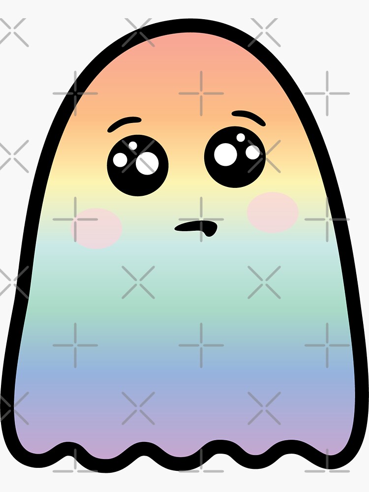 "rainbow ghost" Sticker for Sale by mad-ghost | Redbubble