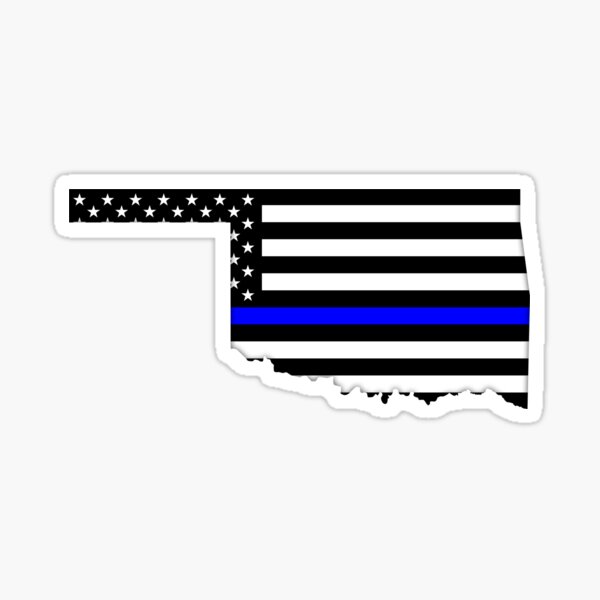 Thin Blue Line Oklahoma Flag Stickers | Redbubble