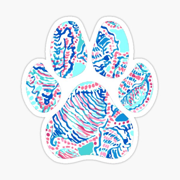 "Blue Colorful Paw Print" Sticker for Sale by lorih96 | Redbubble