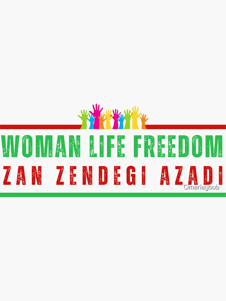 "trend woman life freedom iranian women zan zendegi azadi persian" Sticker for Sale by ...