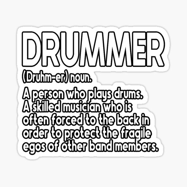 "Drummer Definition Funny Drums Music Lover Musician" Sticker for Sale ...