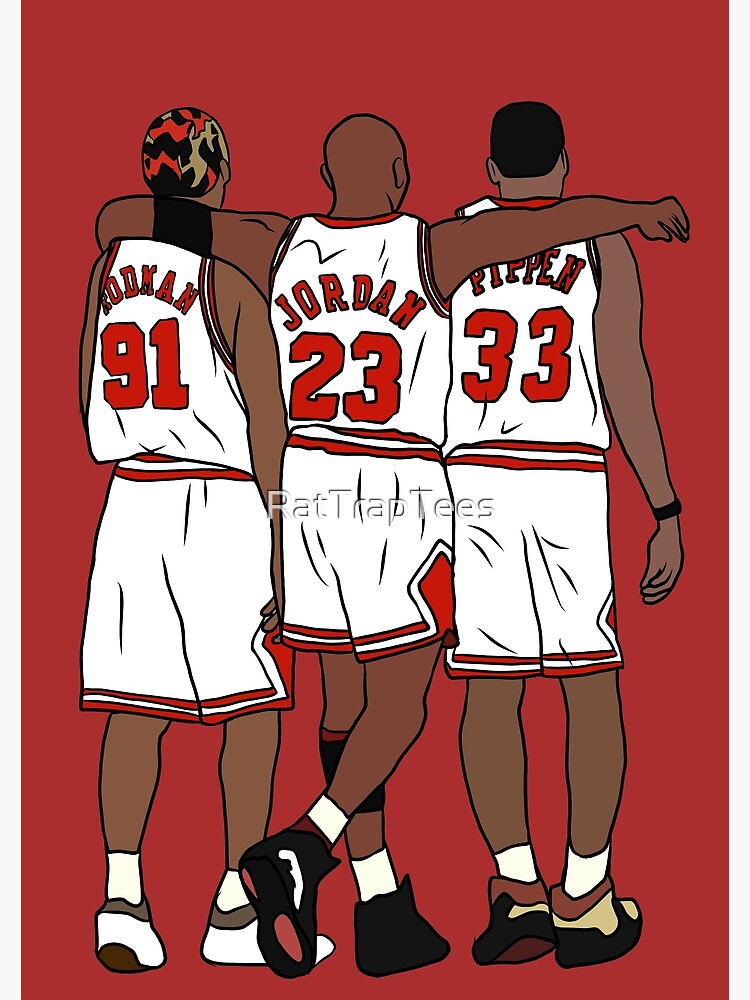 "Rodman, MJ & Scottie" Art Print for Sale by RatTrapTees | Redbubble