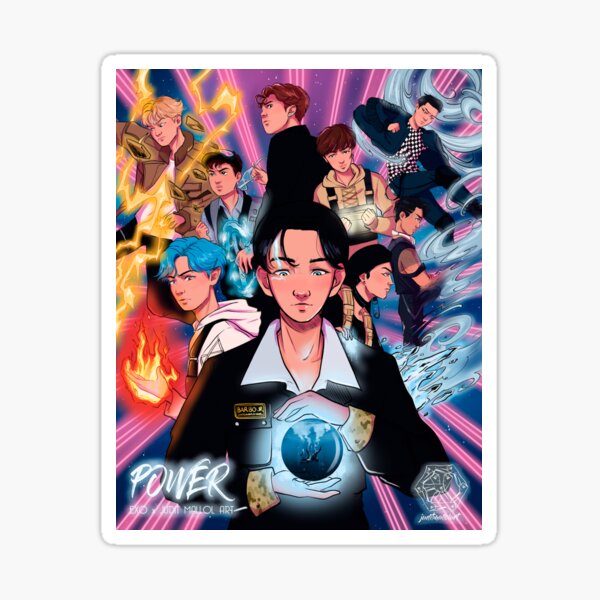 "POWER" Sticker for Sale by JuditMallolArt | Redbubble
