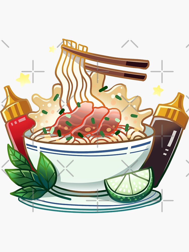 "Pho Vietnamese noodle soup" Sticker for Sale by binhlum | Redbubble