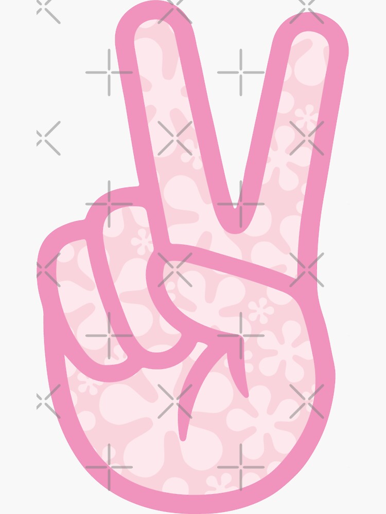 "daisies peace sign pink" Sticker for Sale by mad-ghost | Redbubble