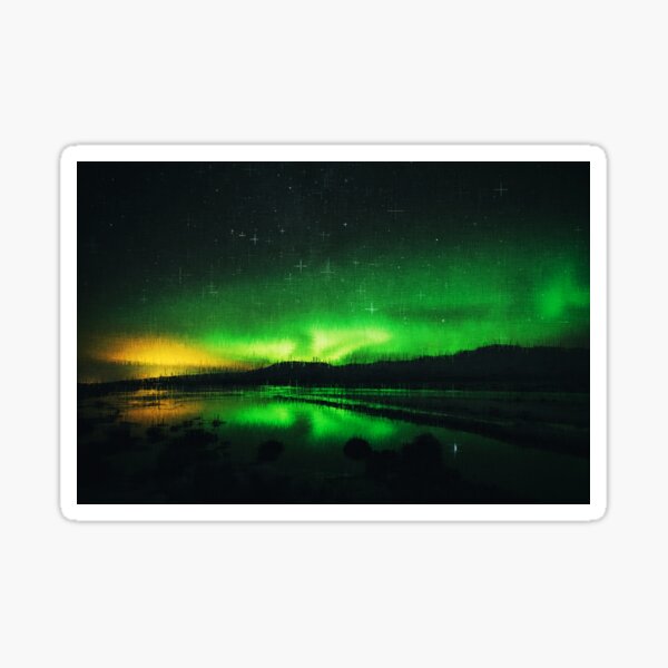 "NORTHERN LIGHTS" Sticker for Sale by KatisDesign | Redbubble