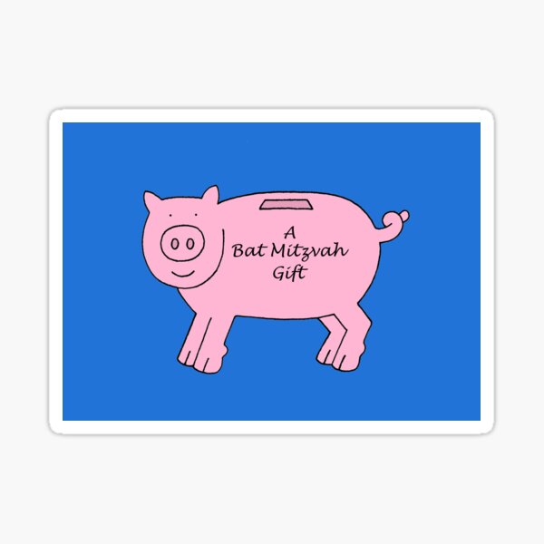 Pegatina «Bat Mitzvah Cash Gift Cerrado Hucha de dibujos animados» de ...