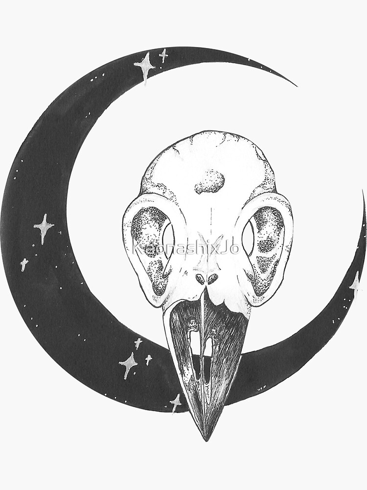 "Raven+Moon" Sticker by KaonashixJo | Redbubble