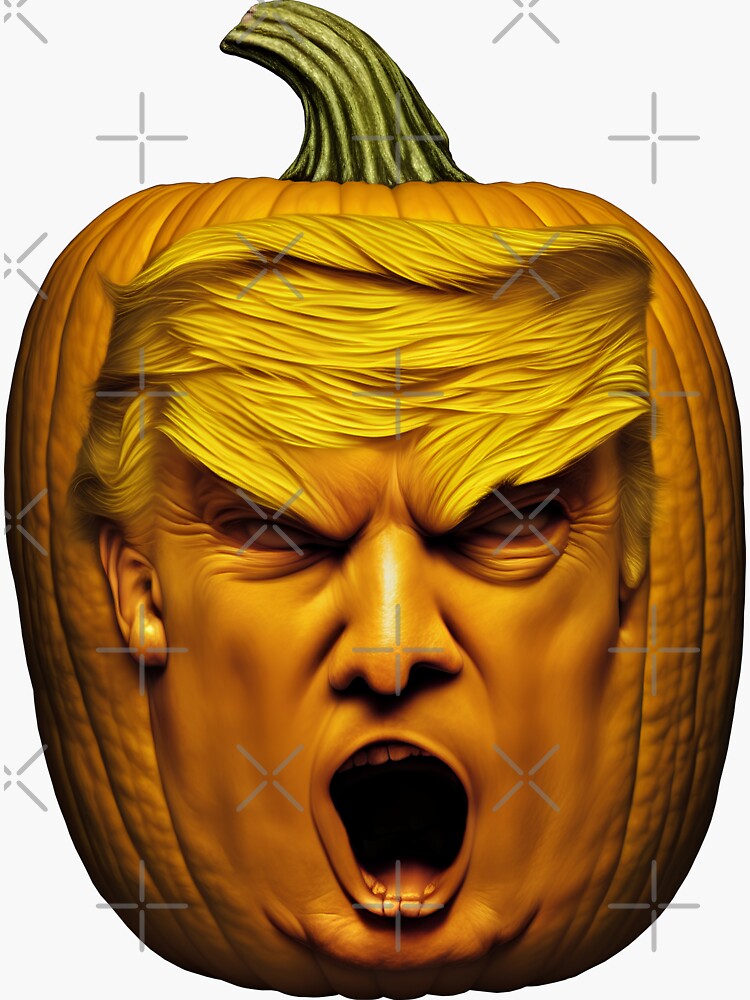 "Funny Donald Trump Pumpkin Halloween - Shouting Donald Trump Halloween ...