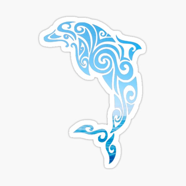 "Swirled Blue Dolphin Sticker Sticker" Sticker for Sale by ...