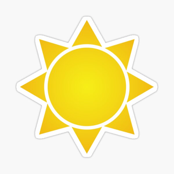 "Yellow Sun with Rays" Sticker for Sale by badeesiedesigns | Redbubble