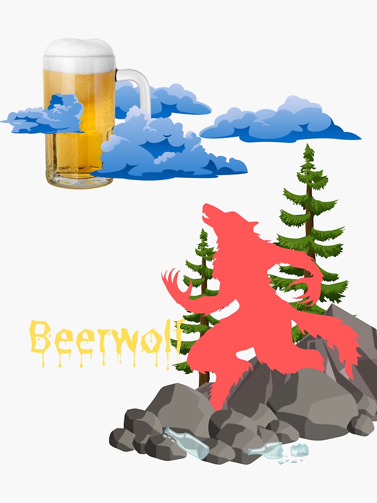 "Beerwolf - beer werewolf" Sticker for Sale by Spready92 | Redbubble