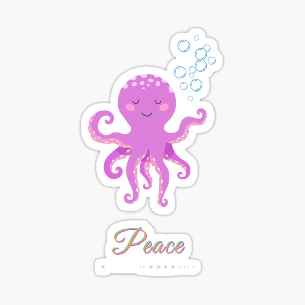 "Peace - Octopus" Sticker for Sale by Gemify | Redbubble