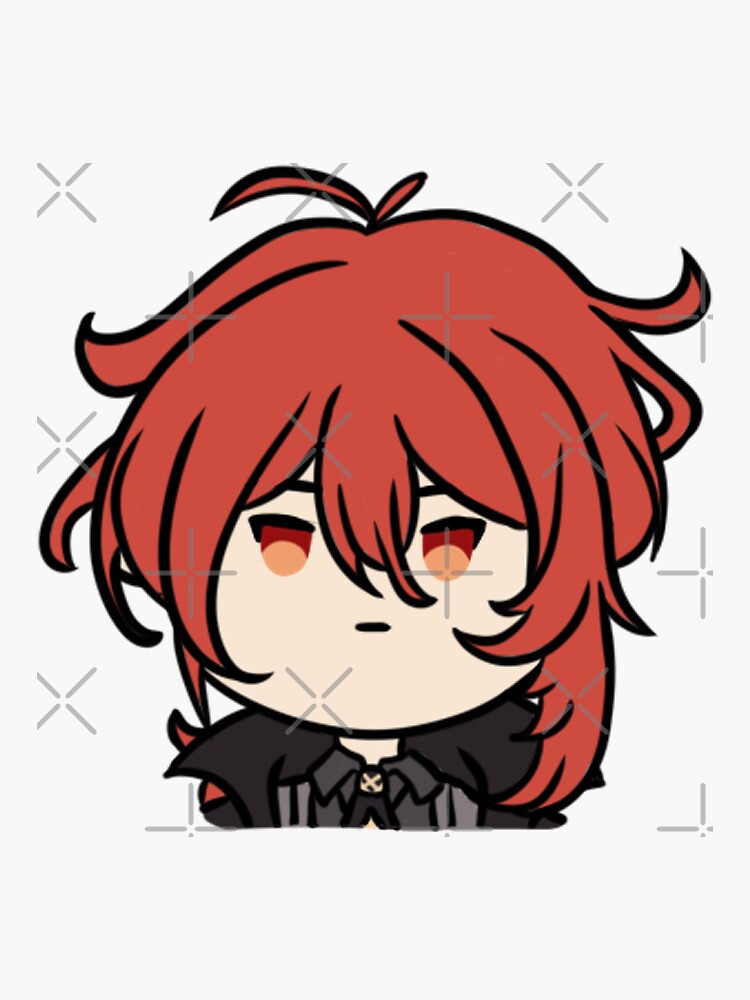"Diluc Genshin impact" Sticker for Sale by NovaColour | Redbubble