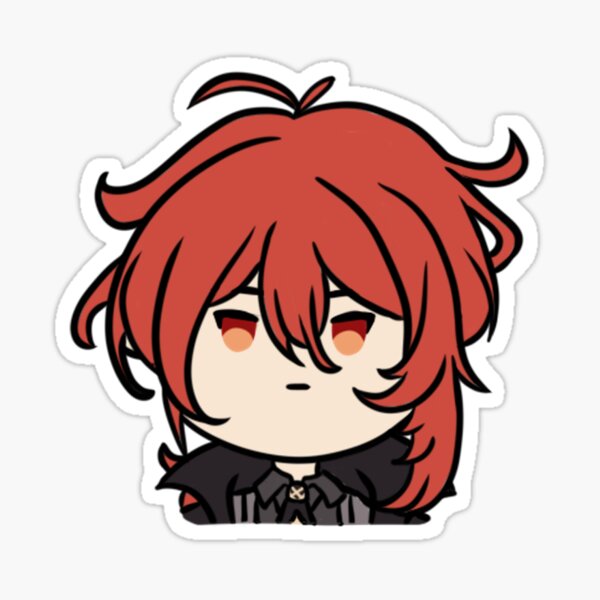 "Diluc Genshin impact" Sticker for Sale by NovaColour | Redbubble