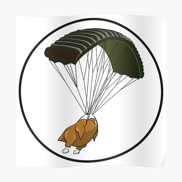 "Chicken Dinner parachute" Poster for Sale by Joshenaniganss | Redbubble