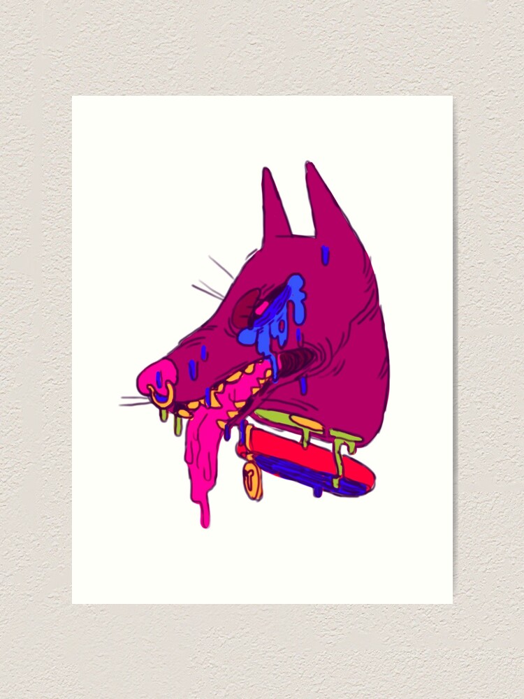 "drippy dog" Art Print by eggmcmuffinboy | Redbubble