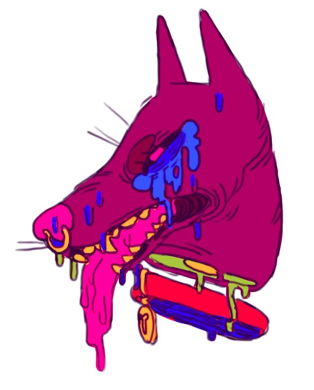 "drippy dog" by Coyote Niles | Redbubble