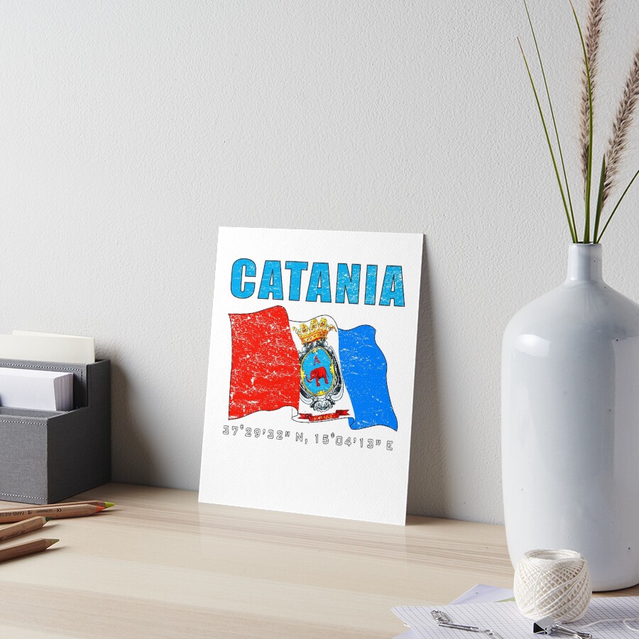 "Catania Sicily Italy Sicilian Flag" Art Board Print for Sale by ...