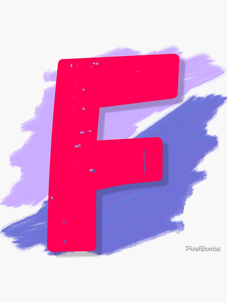 "The Letter F" Sticker for Sale by PixelBombs | Redbubble