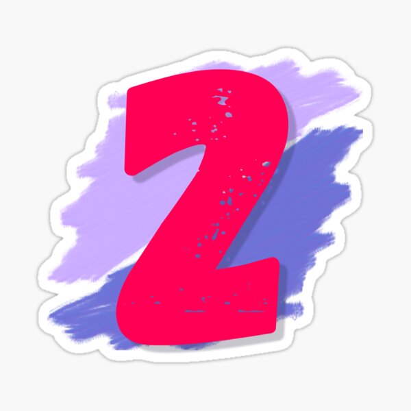 "Number 2 - Two" Sticker for Sale by PixelBombs | Redbubble