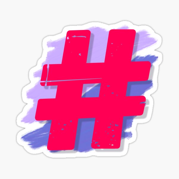 "# Hash Tag Symbol" Sticker for Sale by PixelBombs | Redbubble