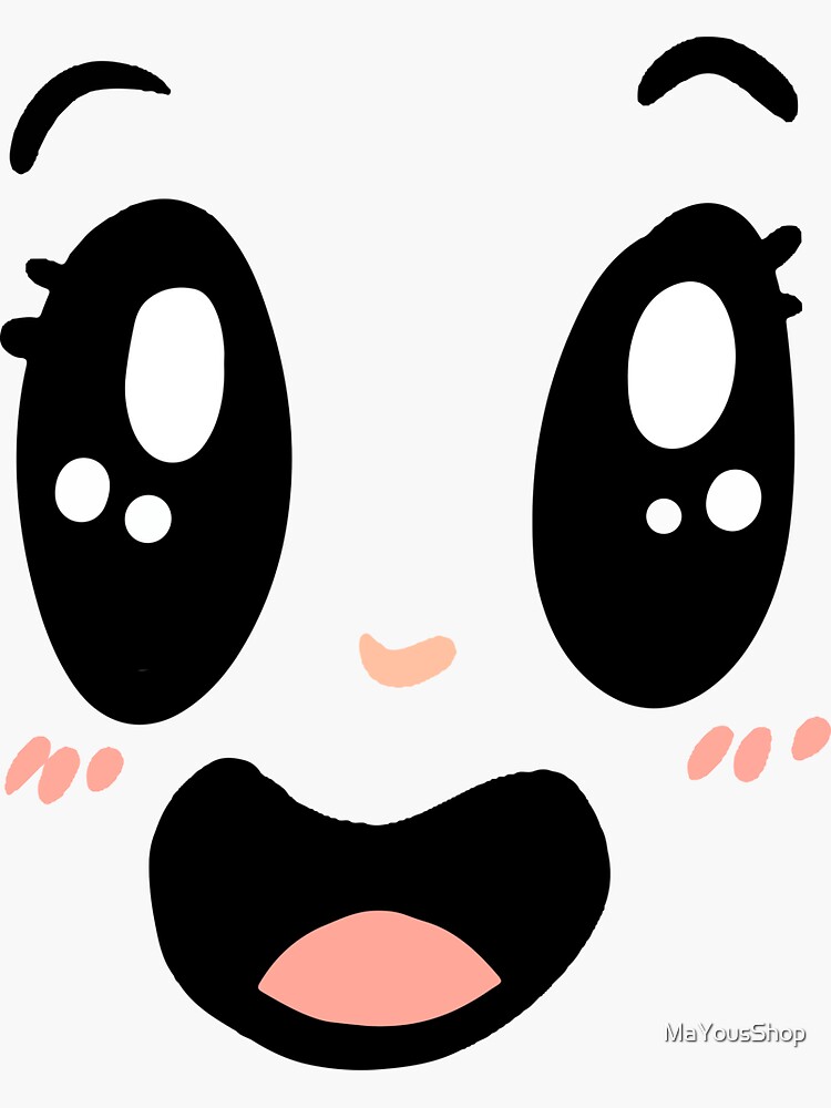 "Cute face glowing eyes" Sticker for Sale by MaYousShop | Redbubble