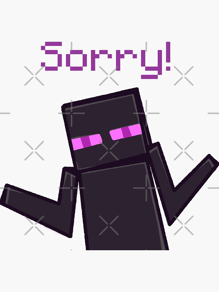 "Minecraft Enderman Sorry Shrug" Sticker for Sale by Kumorino | Redbubble