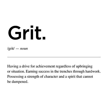 "Grit Definition | Office Wall Art | Home Office Print | Inspirational ...