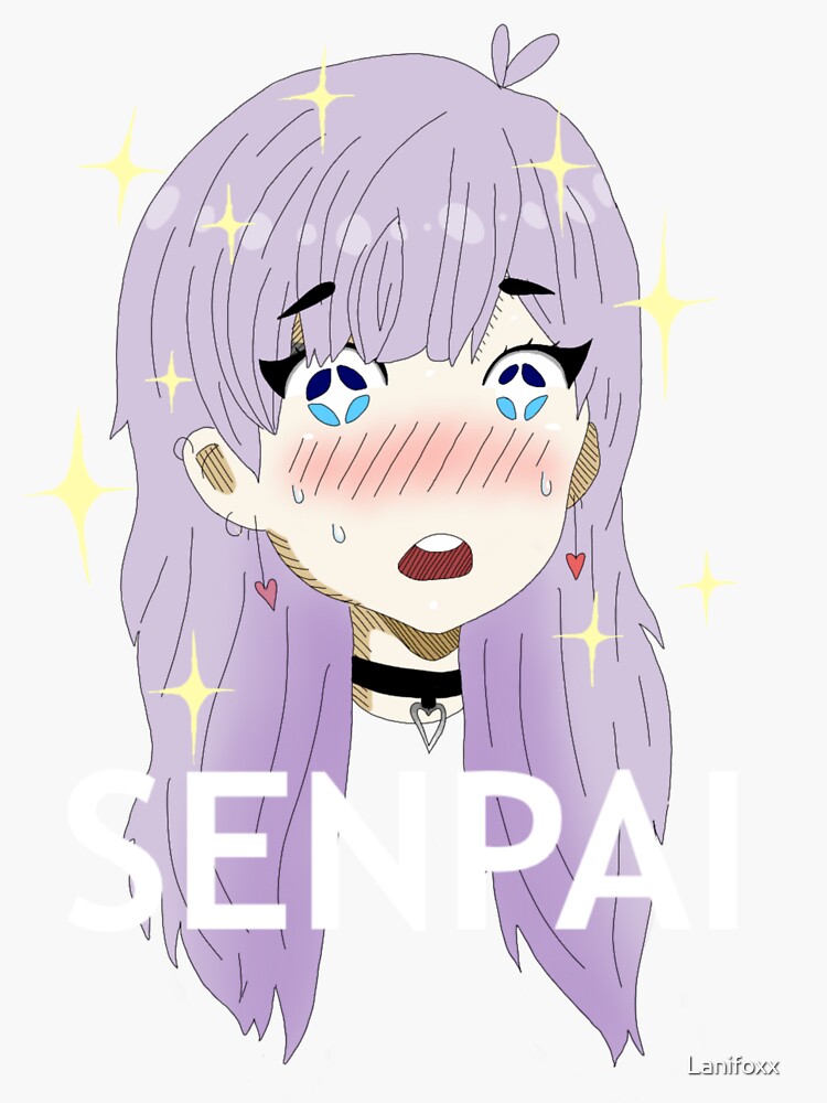"Kawaii senpai" Sticker by Lanifoxx | Redbubble
