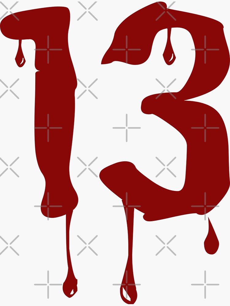 "13 Bloody Number for Halloween" Sticker for Sale by trendingatees ...