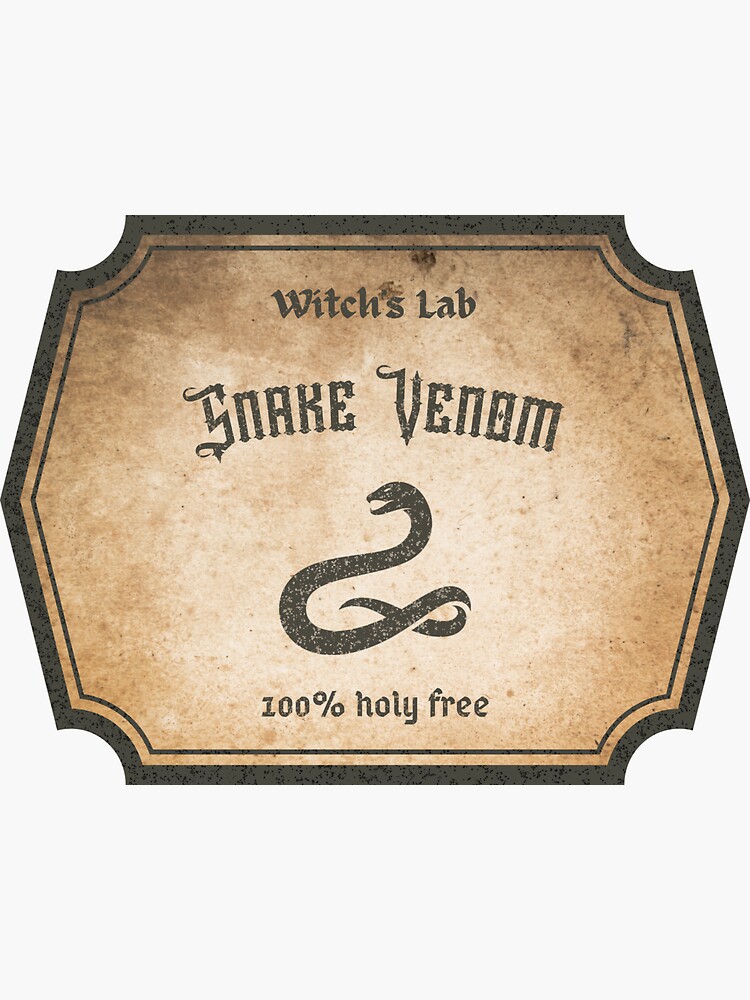"Snake Venom Halloween Label Light Horizontal" Sticker for Sale by ...
