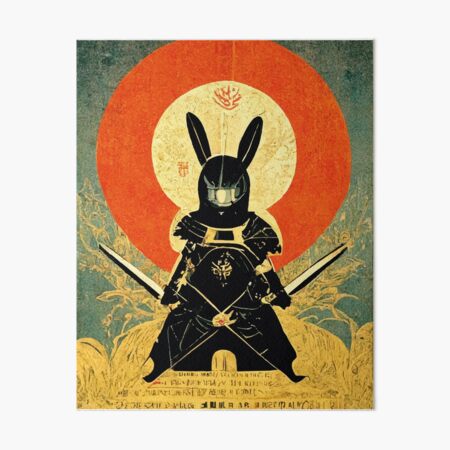 "SAMURIA WEARING HELMET RABBIT || RABBIT SAMURIA " Art Board Print for ...