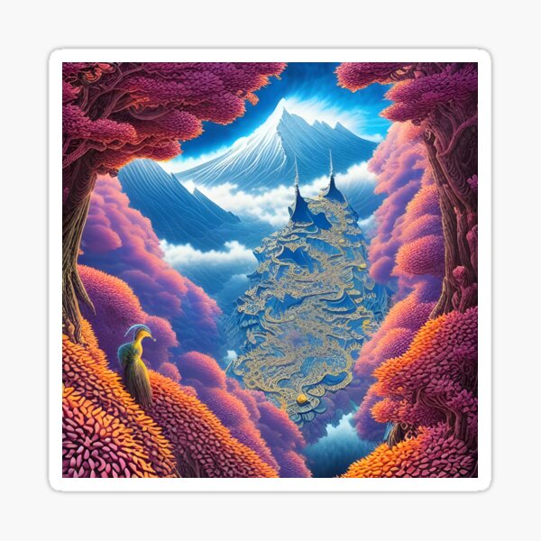 "Vibrant Lands 02" Sticker for Sale by T-draw | Redbubble