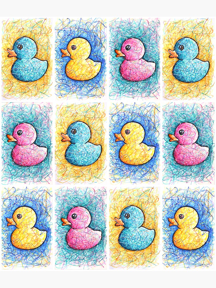 "Colorful Nursery Ducks Pattern" Sticker for Sale by kitslam | Redbubble