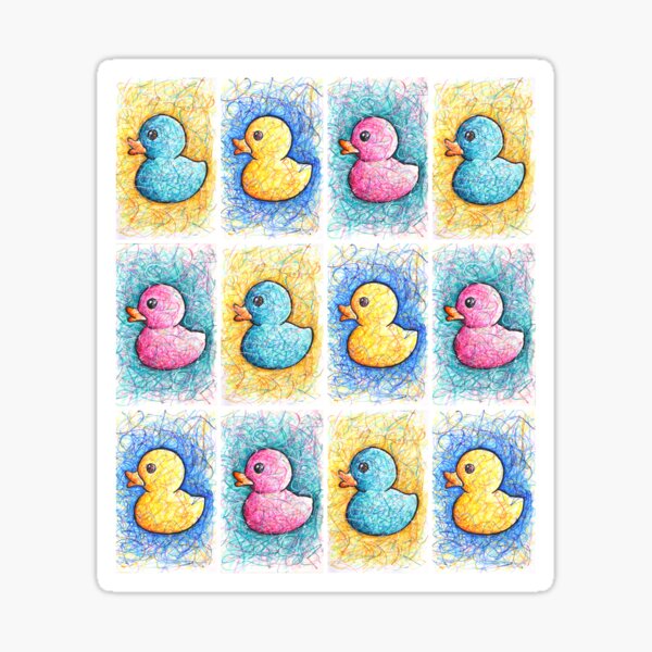 "Colorful Nursery Ducks Pattern" Sticker for Sale by kitslam | Redbubble