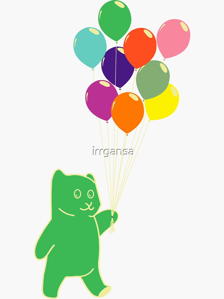 "Kidcore birthday gummy bears with balloons" Sticker for Sale by ...
