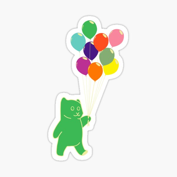 "Kidcore birthday gummy bears with balloons" Sticker for Sale by ...