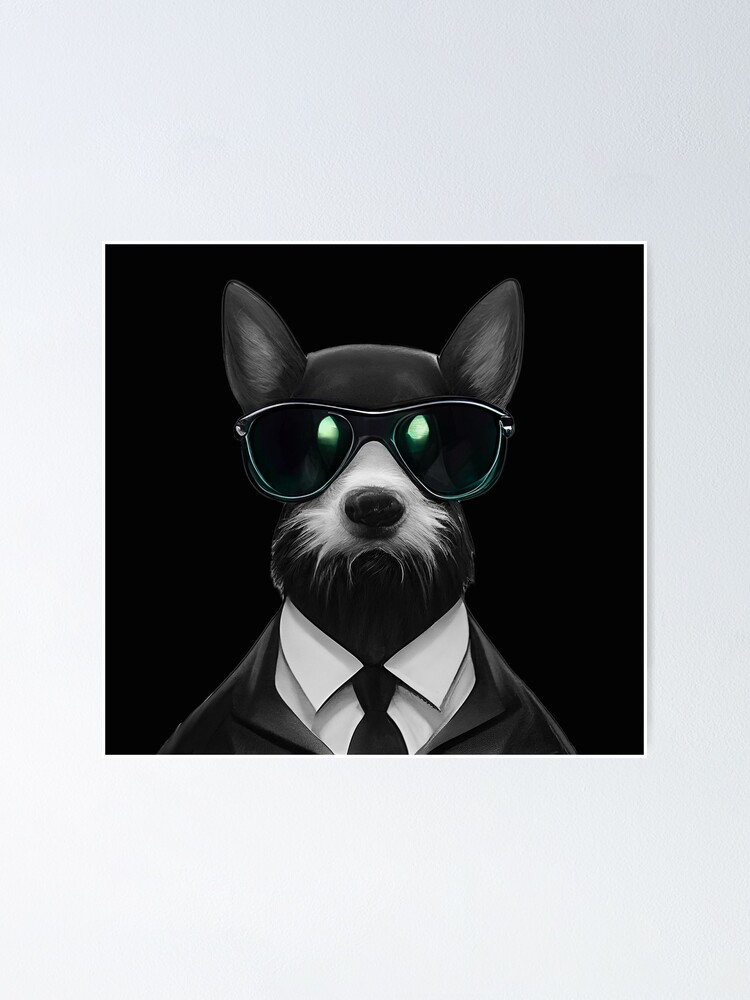 "Secret Agent Dog Black Edition" Poster for Sale by wolkie | Redbubble