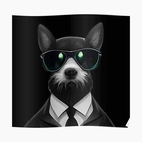 "Secret Agent Dog Black Edition" Poster for Sale by wolkie | Redbubble