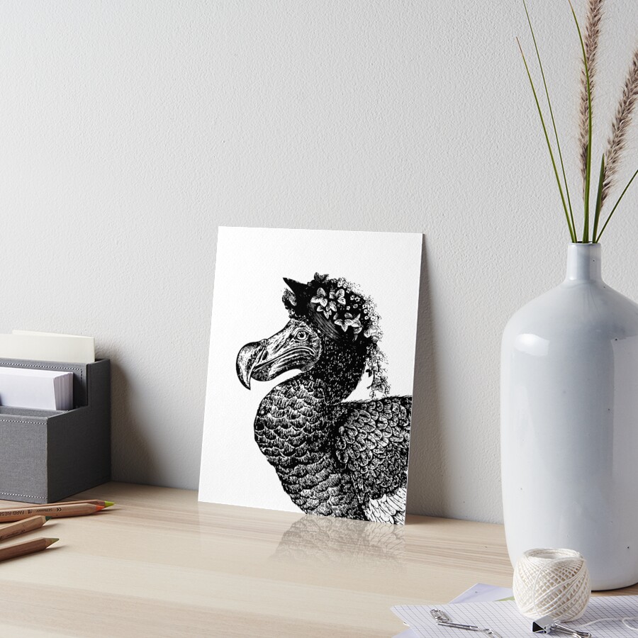 "Mrs Dodo | Vintage Dodos | Black and White | " Art Board Print by ...