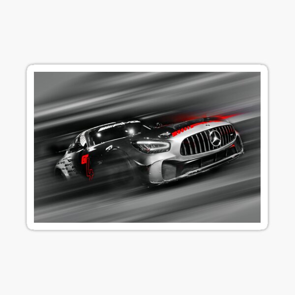 "Mercedes AMG GT4 - Red Touch" Sticker by Glineur | Redbubble