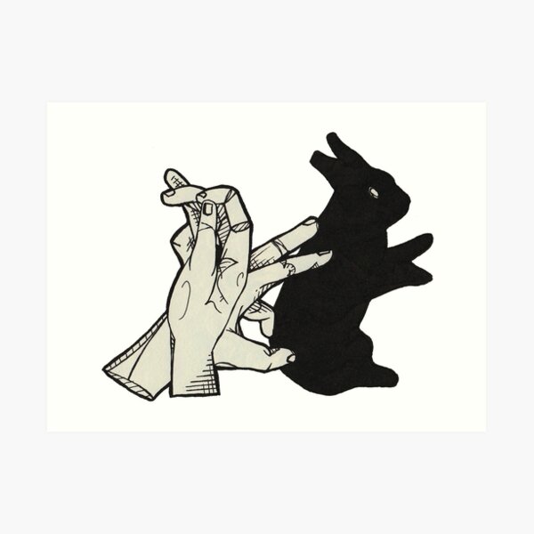 Rabbit Hand Shadow Art Prints | Redbubble