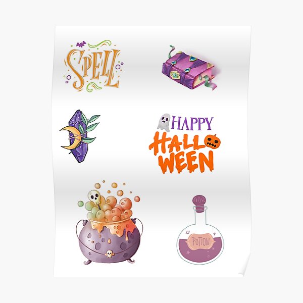 " witches spell stickers" Poster for Sale by Mizuky-Shop | Redbubble
