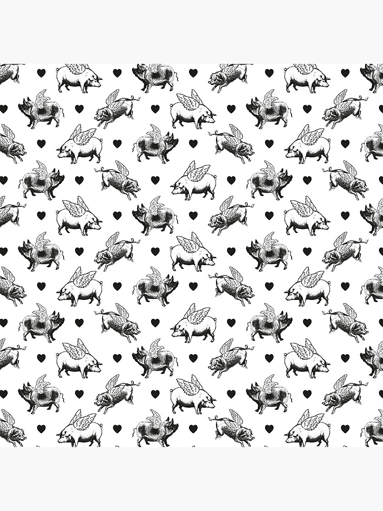 "Flying Pigs Pattern | Vintage Pigs | When Pigs Fly | Pigs with Wings ...