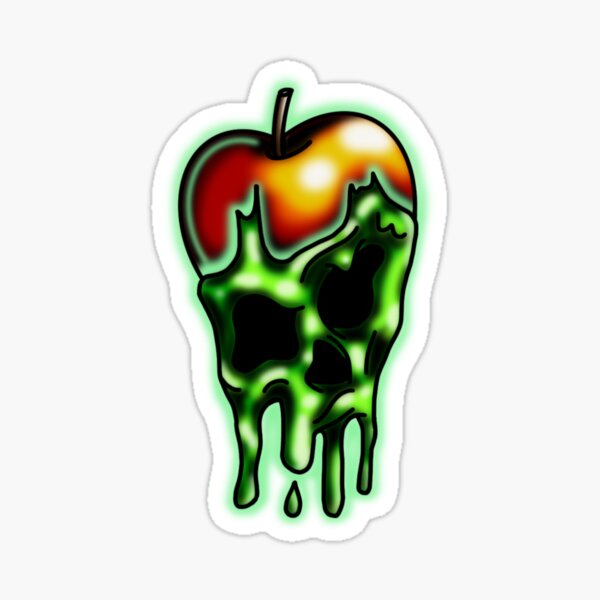 "Spooky Poisoned Apple Skull Sticker" Sticker for Sale by AllieBeeArt ...