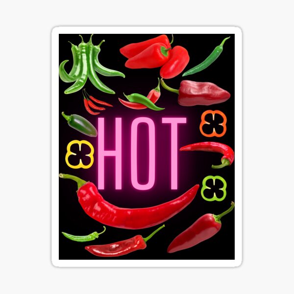 "Hot Pepper-Hot Stuff" Sticker for Sale by JohnnySmiley | Redbubble