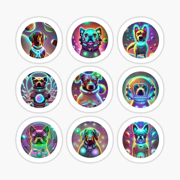 "Sticker Pack - Cosmic Dogs" Sticker for Sale by FurBabyFed | Redbubble