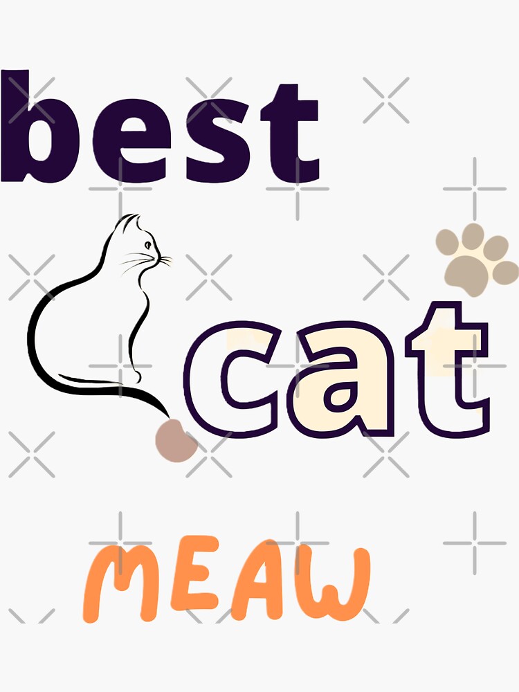 "cat love meaw" Sticker for Sale by SAME25 | Redbubble