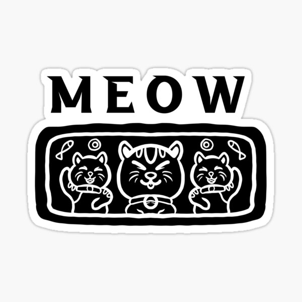 "Meow" Sticker for Sale by qufinch | Redbubble